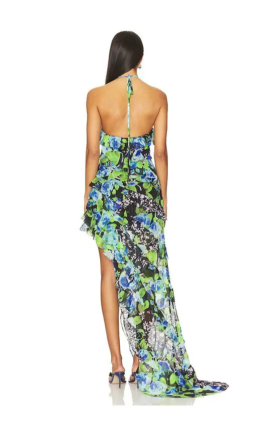 ELLIATT Briony Asymmetrical Maxi Dress - Black Multi