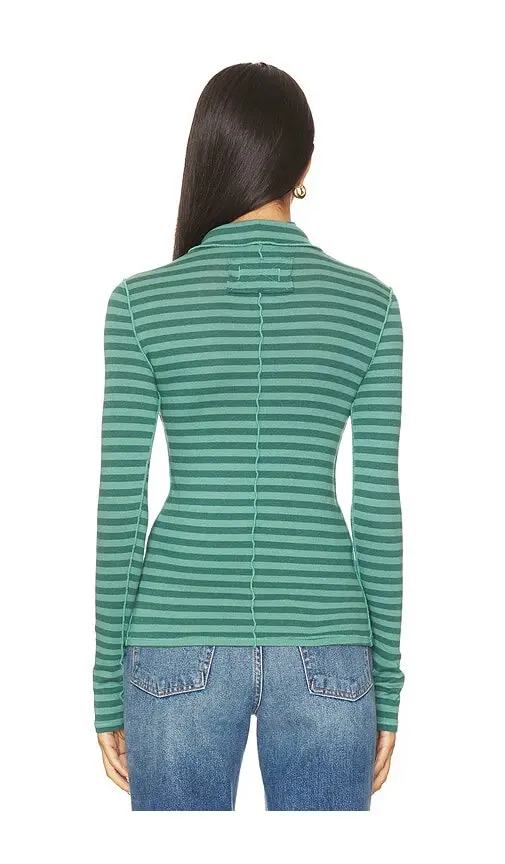 Free People We The Free Good Good Turtle Stripe Top - Rainforest Combo