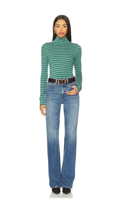 Free People We The Free Good Good Turtle Stripe Top - Rainforest Combo