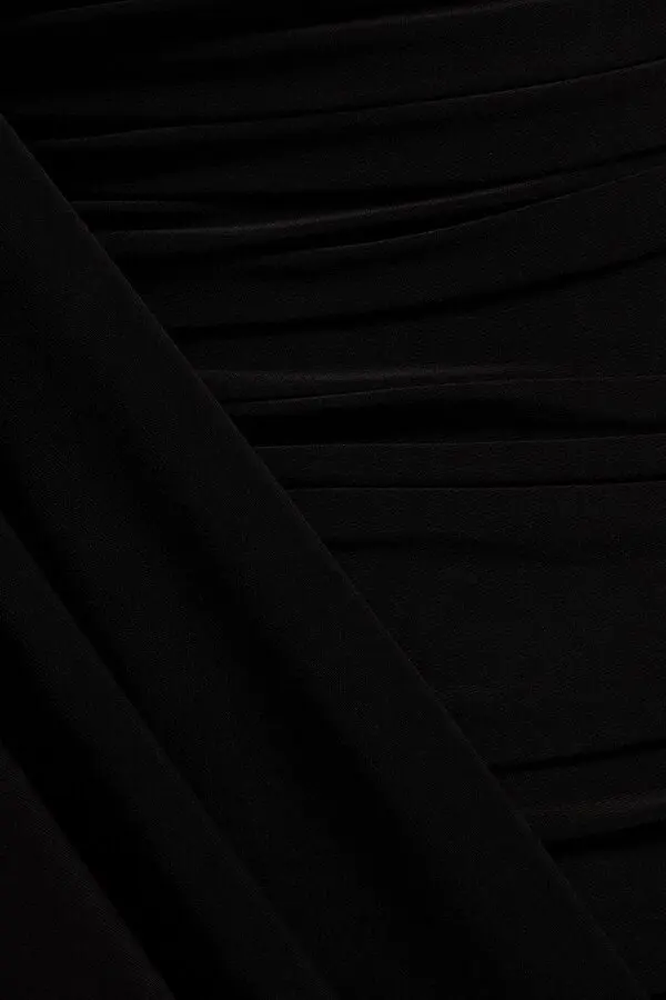 Norma Kamali Diana One-sleeve Ruched Gown - Black
