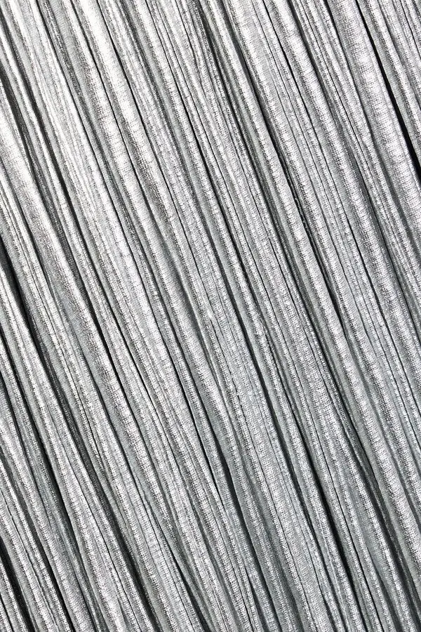 AREA Fringed Metallic Cotton-blend Jersey Dress
