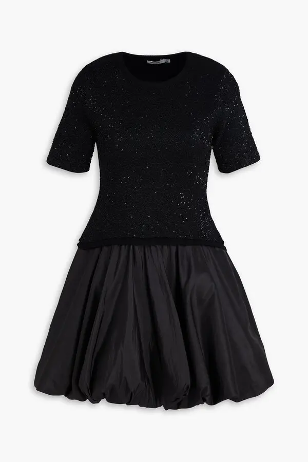 SIMKHAI Women's Ruffled Short Sleeve Kenz Dress in Black, Size XS