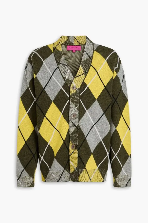THE ELDER STATESMAN Argyle Cashmere Cardigan - Multicolor