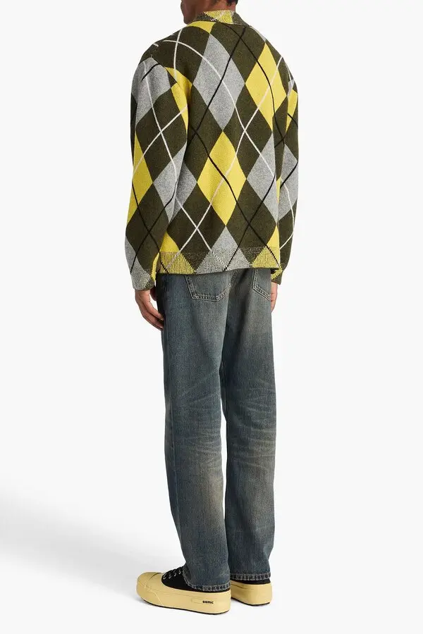 THE ELDER STATESMAN Argyle Cashmere Cardigan