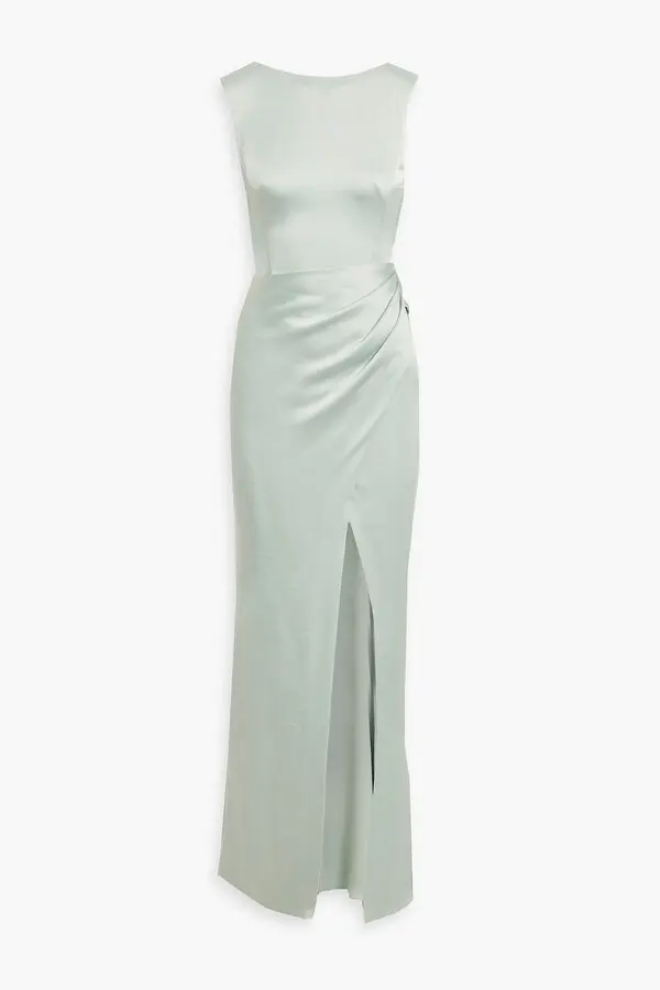 Simkhai Tommy Open-back Draped Satin Gown