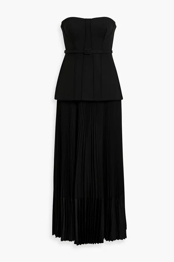 Simkhai Prisca Strapless Peplum Crepe Midi Dress