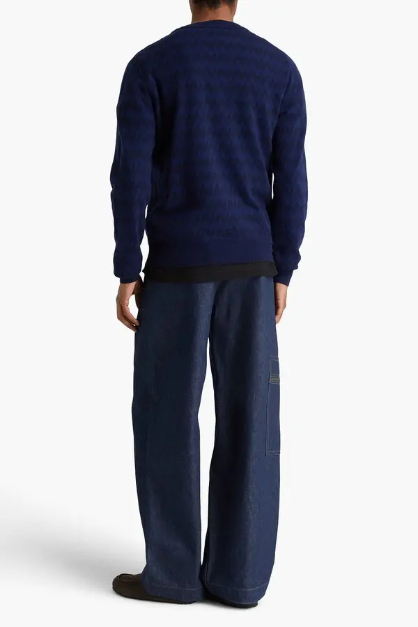 Missoni Wool And Cashmere-blend Sweater - Navy