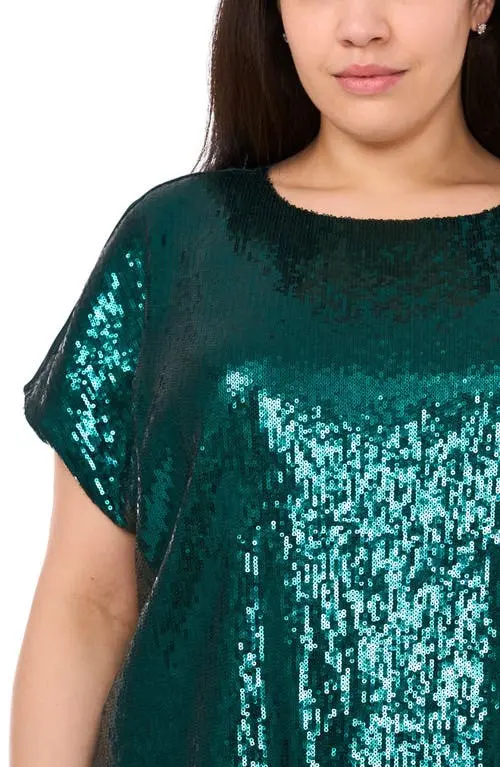 Halogen Sequin Cap-sleeve Top - June Bug