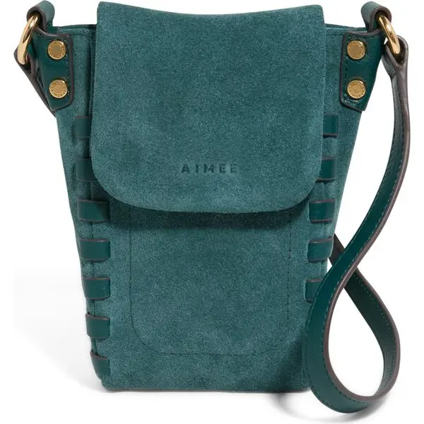 AIMEE Zen Suede Phone Crossbody Bag - Transform Teal Suede
