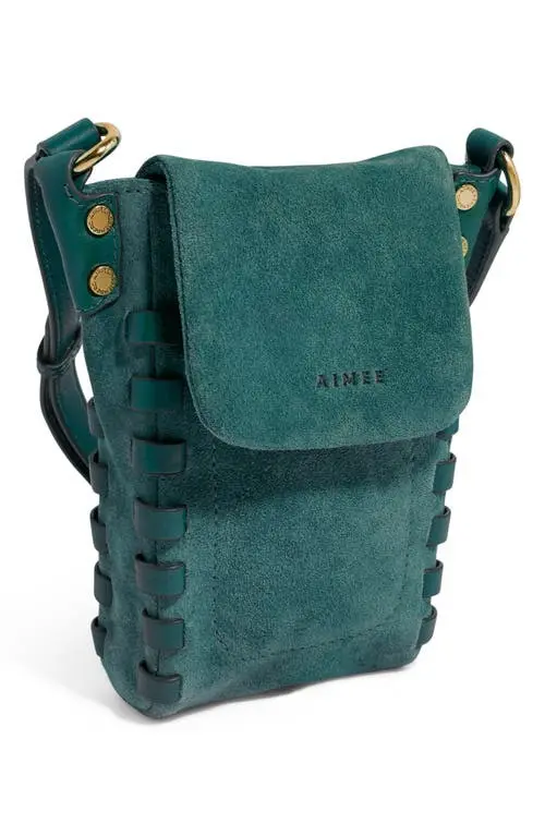 AIMEE Zen Suede Phone Crossbody Bag - Transform Teal Suede