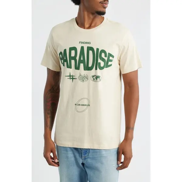 THE FORECAST AGENCY Finding Paradise Cotton Graphic T-shirt - Sand