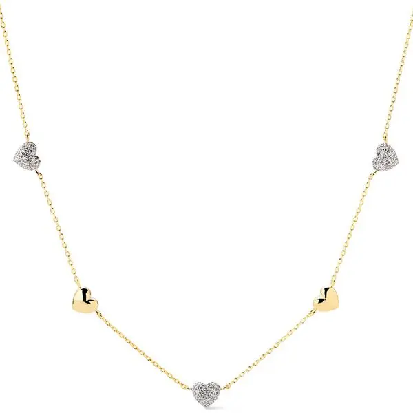 ANA LUISA Lev Mini Pavé Station Necklace - Gold/clear