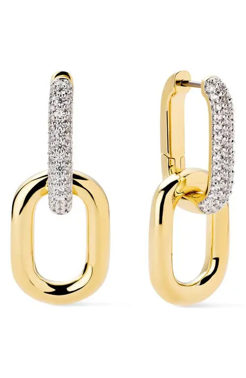 ANA LUISA Ash Double Pavé Hoop Earrings - Gold /clear