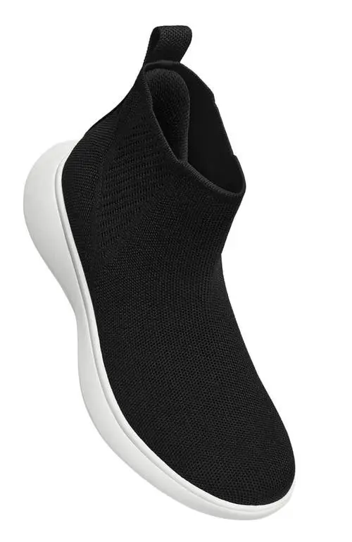 Vivaia Round-toe Slip-on Sneaker Boots - Black