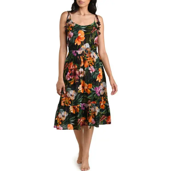 La Blanca Tie Strap Cover-up Midi Dress