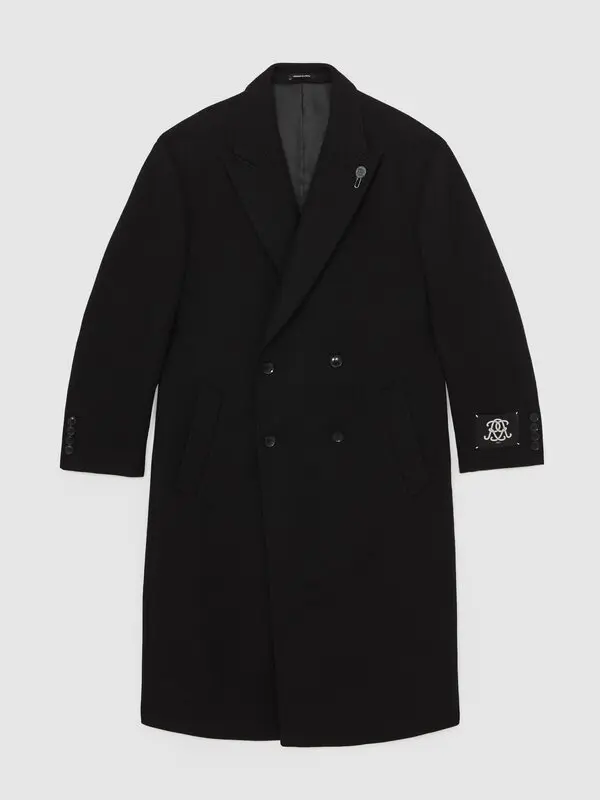 REISS Monogram Double-breasted Relaxed Coat Wool-blend