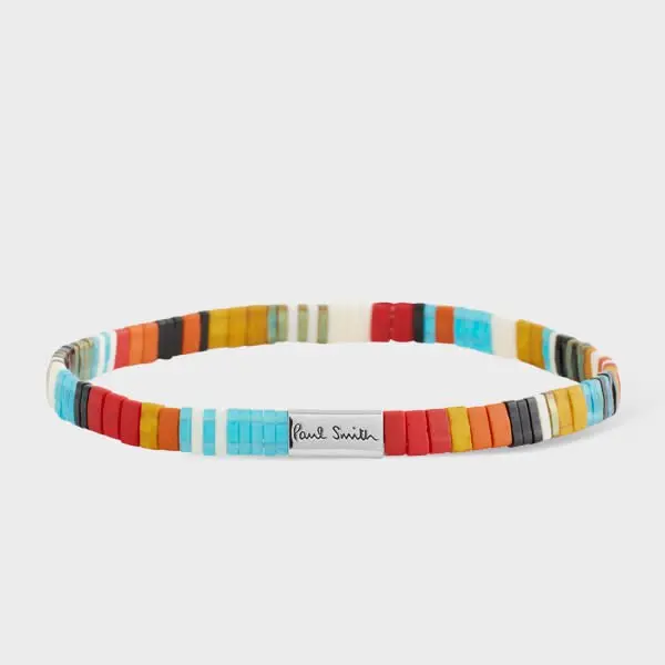 Paul Smith Signature Stripe Flat Bead Bracelet - Multicolour