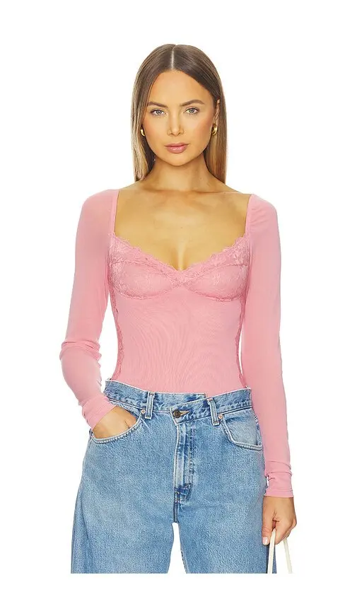 Free People Suddenly Fine Bodysuit - Mauve