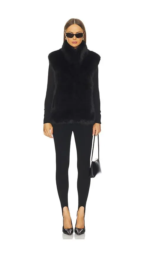 Apparis Laila Faux Fur Vest - Black