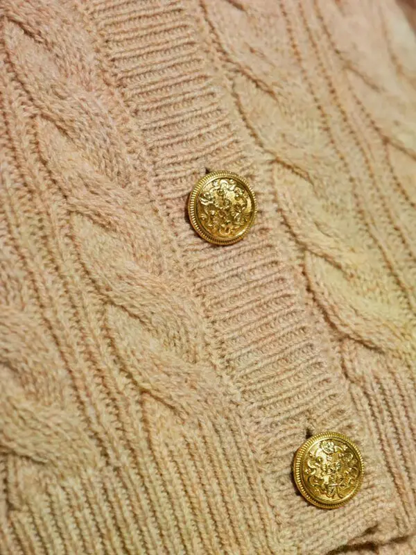 LoveShackFancy Cable-knit Button Cardigan