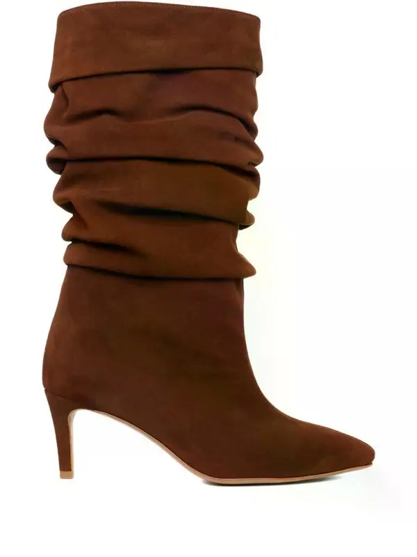 GINISSIMA 65mm Ruched Boots - Brown