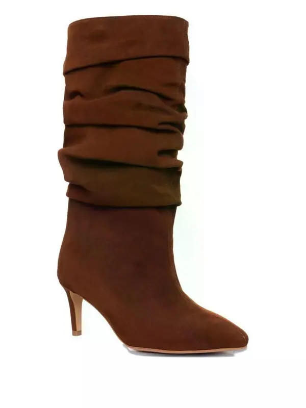 GINISSIMA 65mm Ruched Boots - Brown