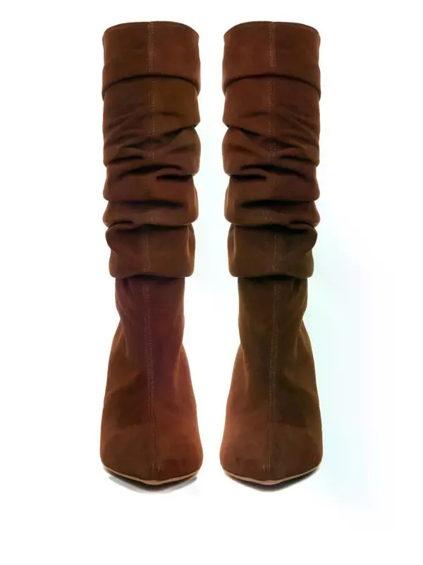 GINISSIMA 65mm Ruched Boots - Brown