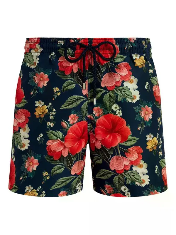 Vilebrequin Floral Print Swim Short - Blue