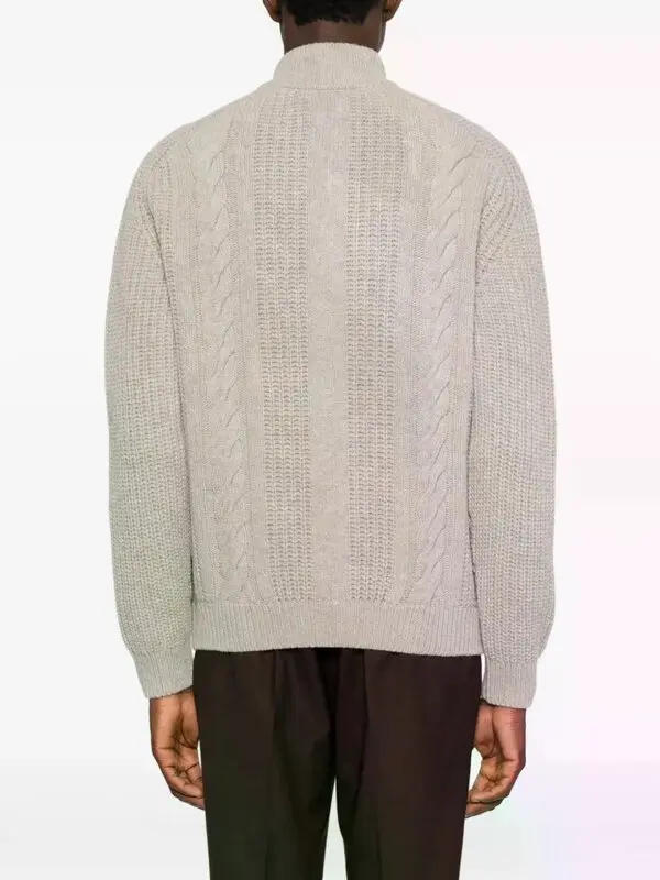 Tagliatore Zip-up Cable Knit Cardigan