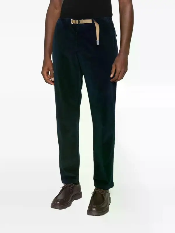 WHITE SAND Belted Velvet Trousers