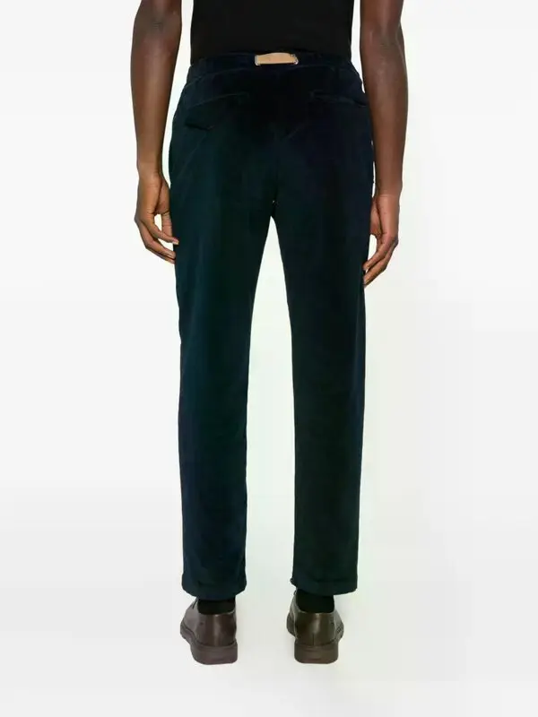WHITE SAND Belted Velvet Trousers