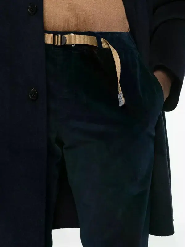 WHITE SAND Belted Velvet Trousers