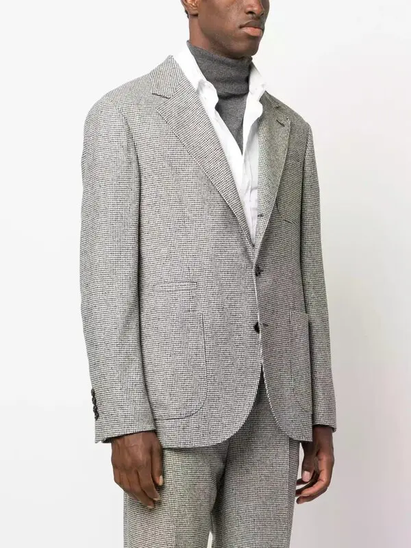 Brunello Cucinelli Houndstooth-pattern Virgin Wool-blend Suit