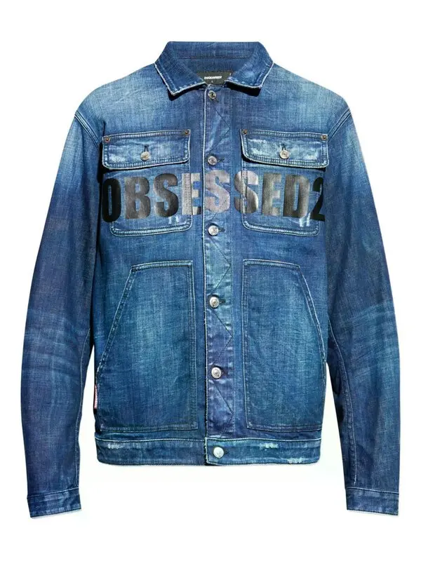 Dsquared2 Printed Denim Trucker Jacket