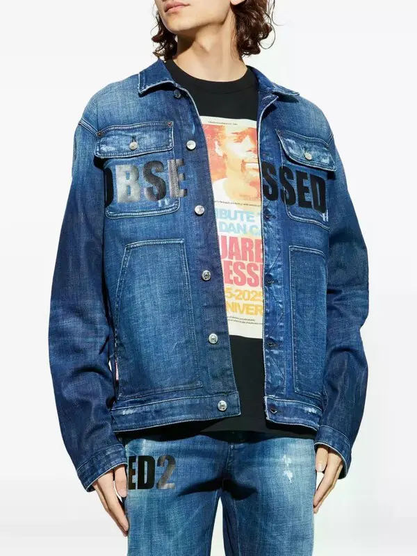 Dsquared2 Printed Denim Trucker Jacket