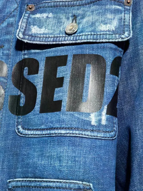 Dsquared2 Printed Denim Trucker Jacket