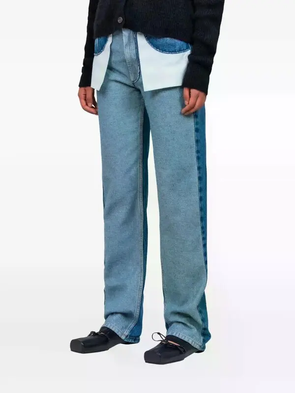 MAISON MARGIELA Paneled Straight-leg Jeans - Blue
