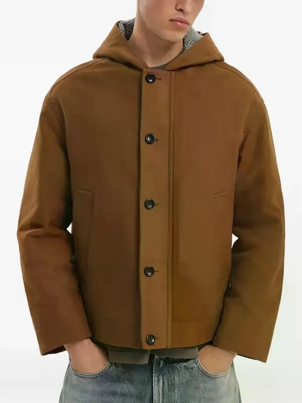 1989 STUDIO Cropped Hooded Jacket - Brown