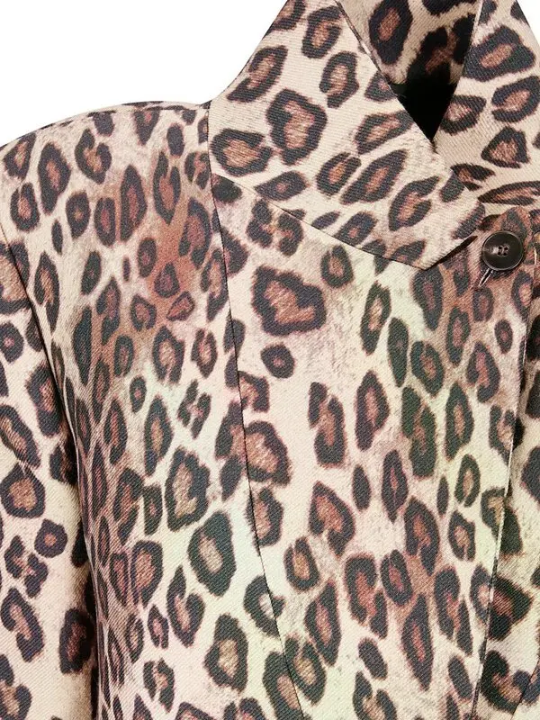 Alberto Biani Button Leopard-print Coat