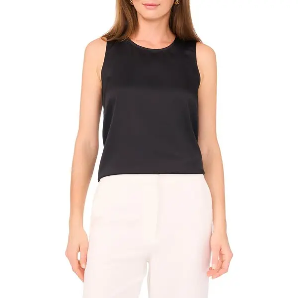 Vince Camuto Keyhole Sleeveless Shell - Rich Black