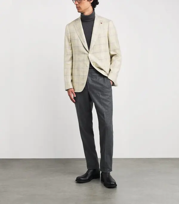 Isaia Wool-silk-linen Capri Blazer