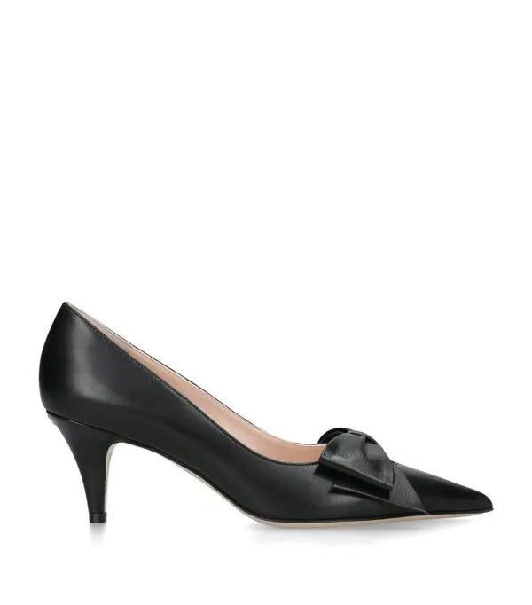 Valentino Garavani Bowow 65 Leather Pumps - Black