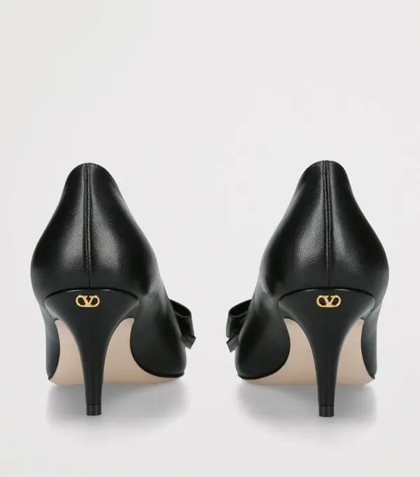 Valentino Garavani Bowow 65 Leather Pumps - Black