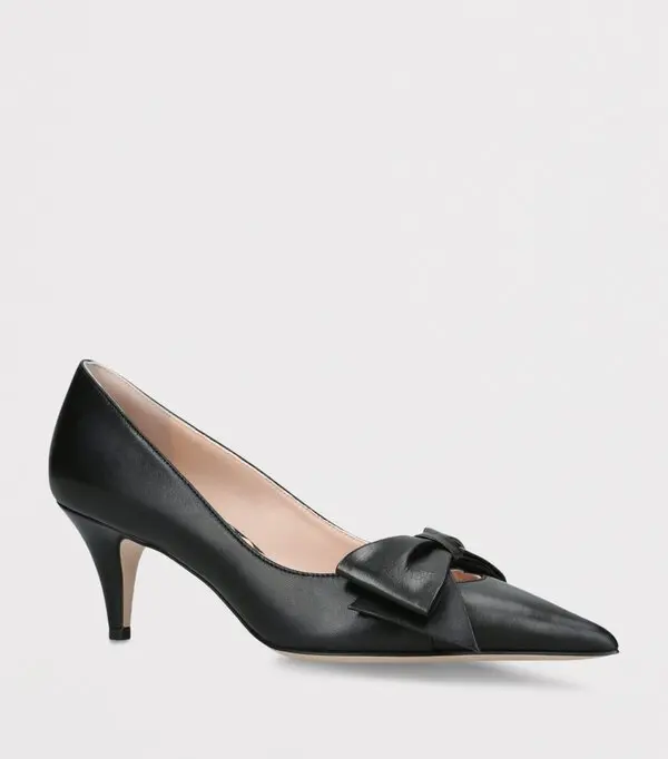 Valentino Garavani Bowow 65 Leather Pumps - Black