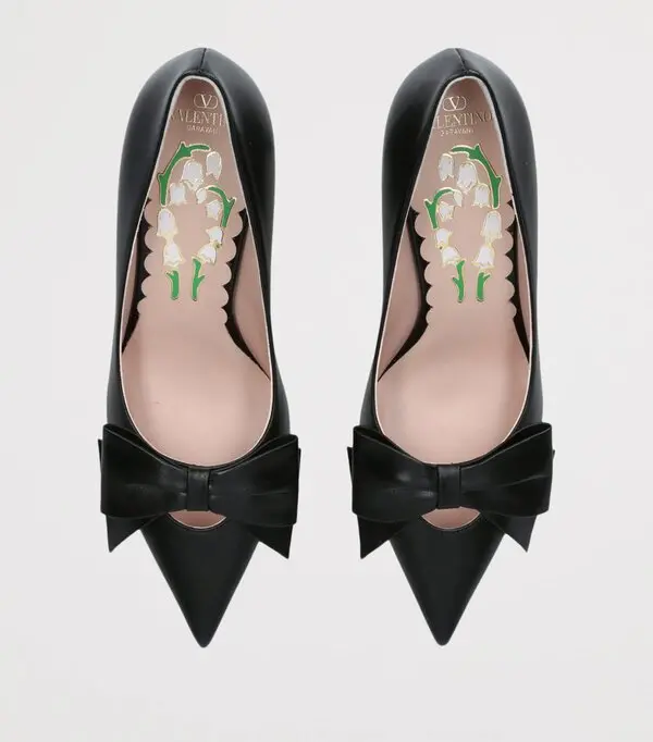 Valentino Garavani Bowow 65 Leather Pumps - Black