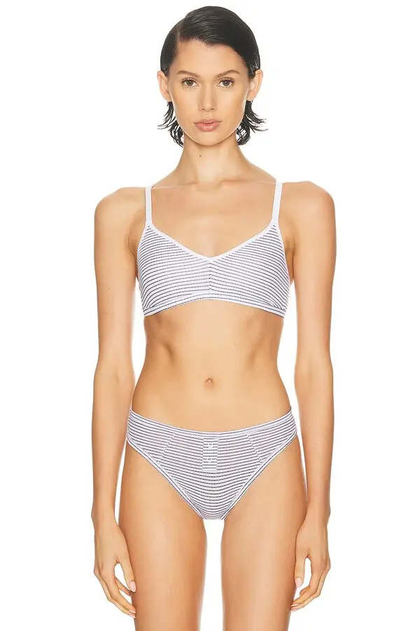NEGATIVE UNDERWEAR Whipped Non Wire Bra In White - Maritime