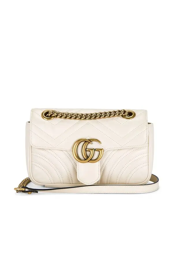 Gucci Mini Gg Marmont Shoulder Bag - White