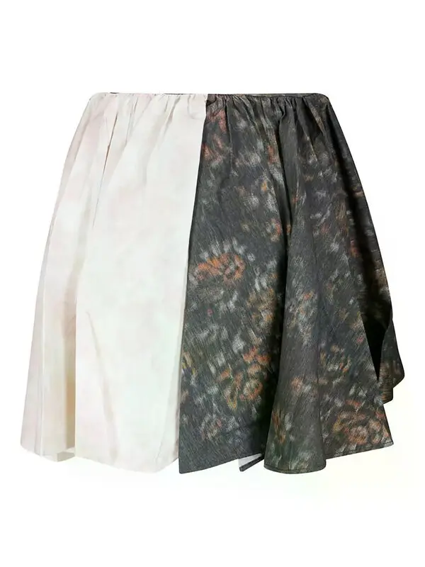 GANNI Printed Draped Mini Skirt