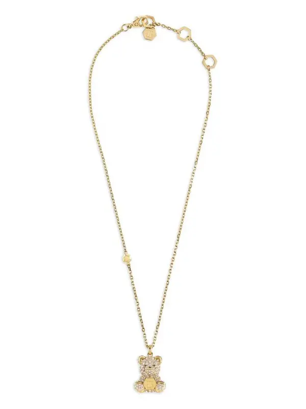 Philipp Plein Crystals Teddy Necklace - Gold