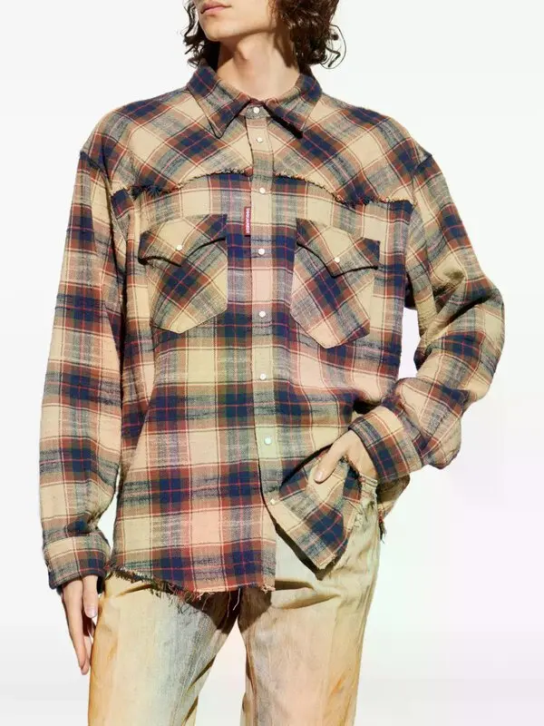 Dsquared2 Longsleeved Plaid Shirt - Neutrals